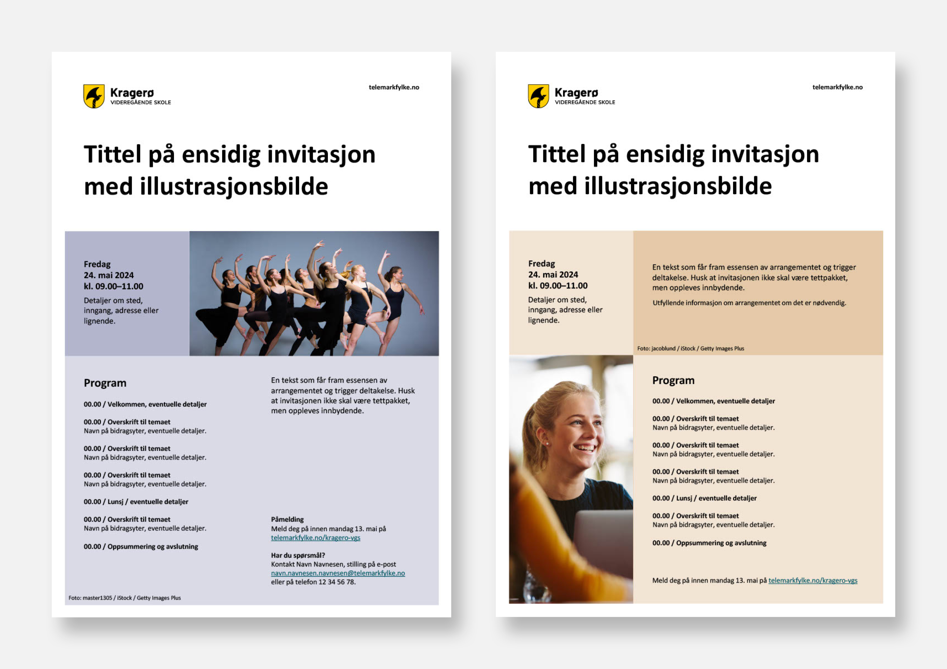 PowerPoint plakat, folder og invitasjon/program - Telemark fylkeskommune